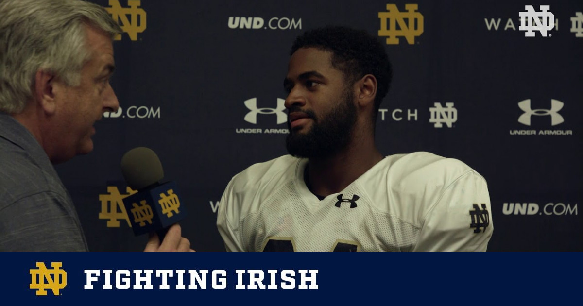 @NDFootball | Nick Coleman Post Practice Interview Vanderbilt Week ...