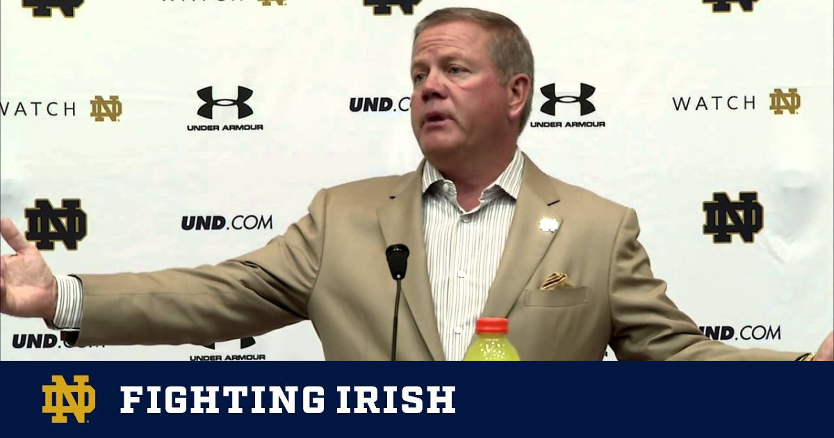 FB: Coach Kelly Camp Kickoff Press Conference – Notre Dame Fighting ...