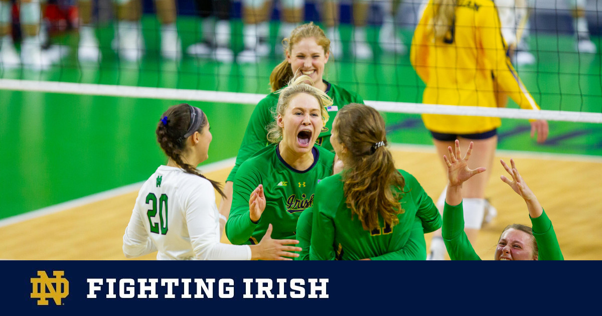 Irish Top Wolverines in Five Sets – Notre Dame Fighting Irish ...