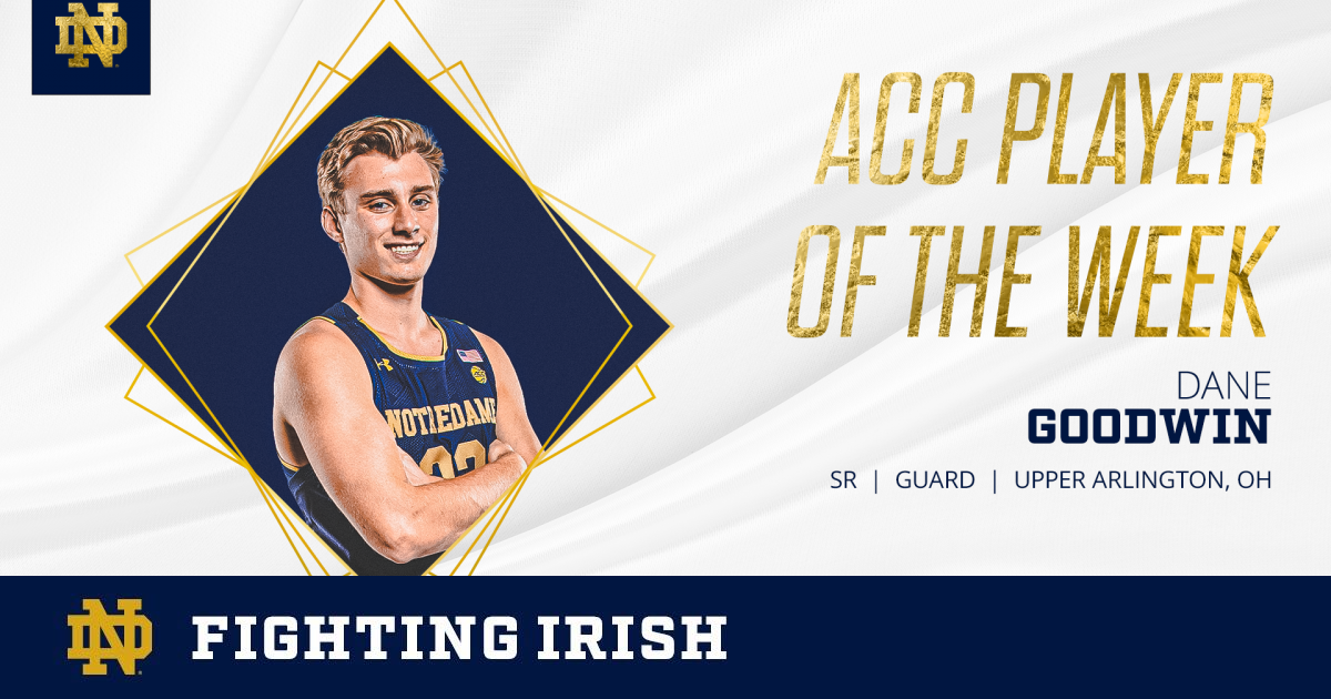 Dane Goodwin Earns ACC Player Of The Week Honor – Notre Dame Fighting ...