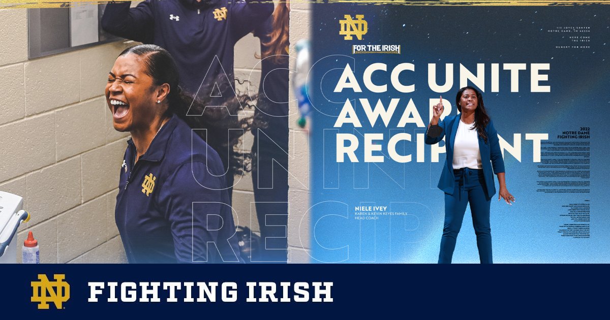 Ivey announced as recipient of 2022 ACC UNITE Award – Notre Dame ...