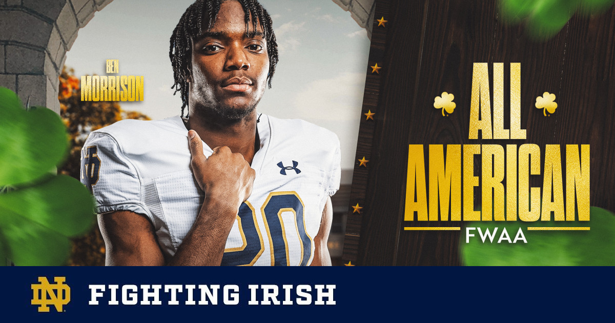 Benjamin Morrison Named A FWAA Freshman All-American – Notre Dame ...