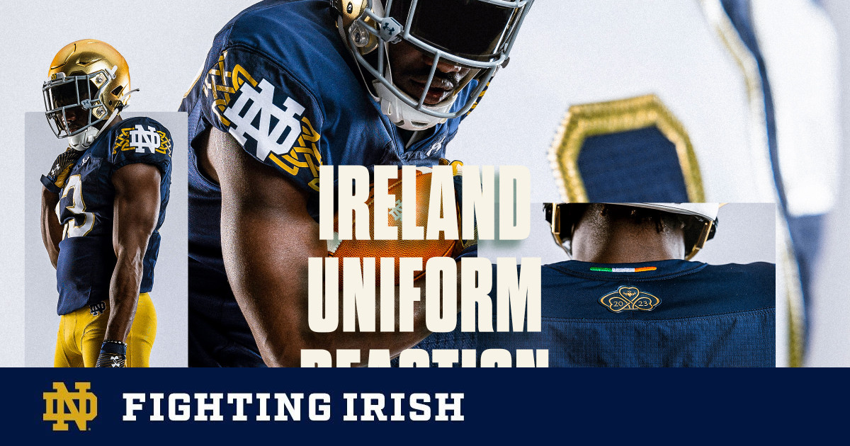 Showing off Our New Uniform for Ireland – Notre Dame Fighting Irish ...