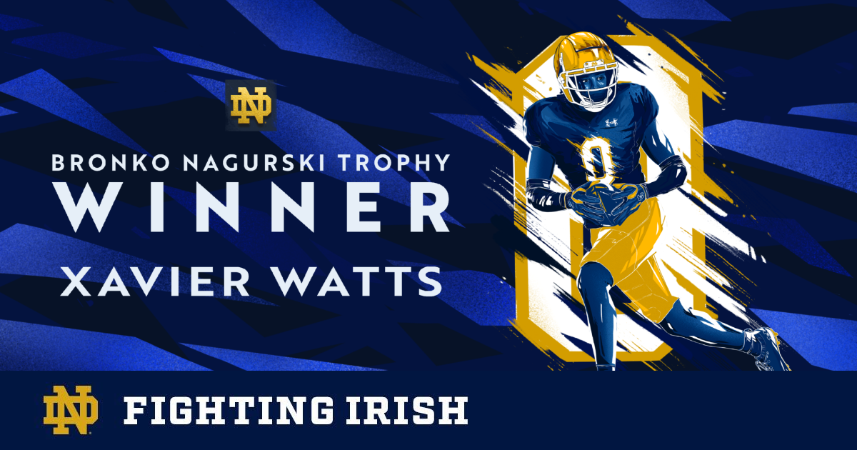 Xavier Watts Wins Bronko Nagurski Trophy – Notre Dame Fighting Irish ...