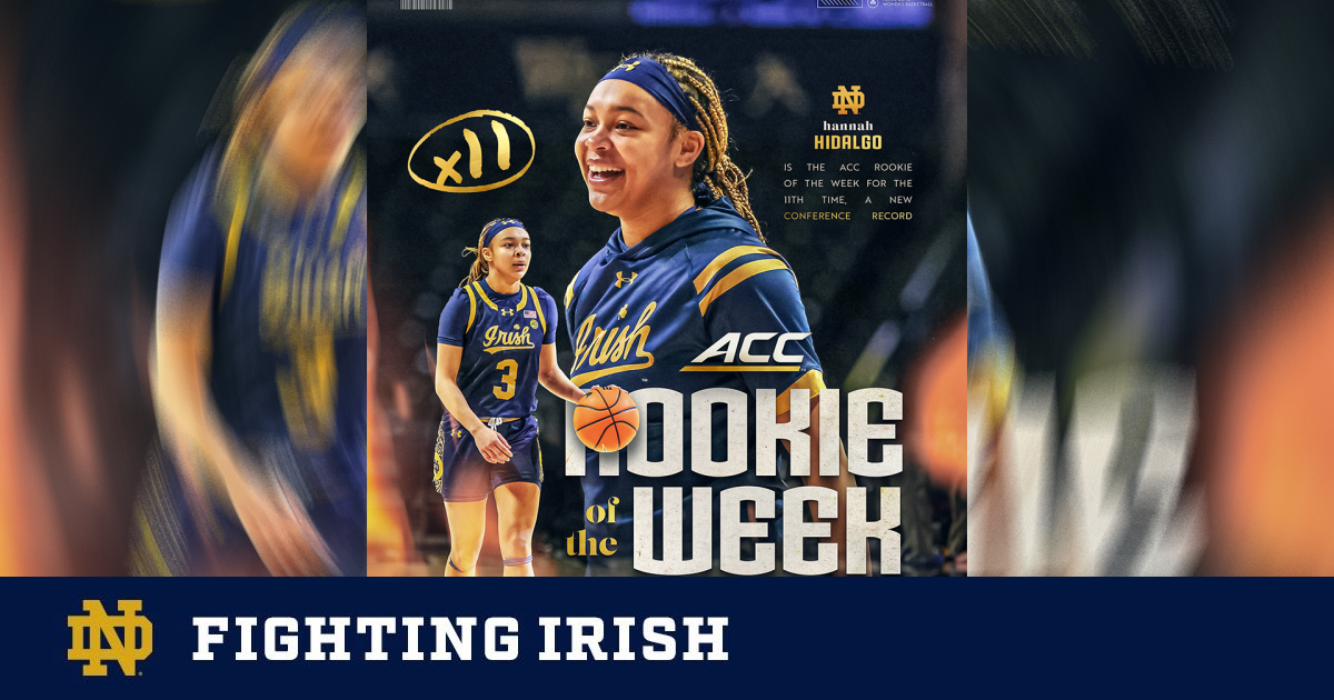 Hidalgo Breaks ACC Record With 11th Rookie Of The Week Award – Notre Dame Fighting Irish ...