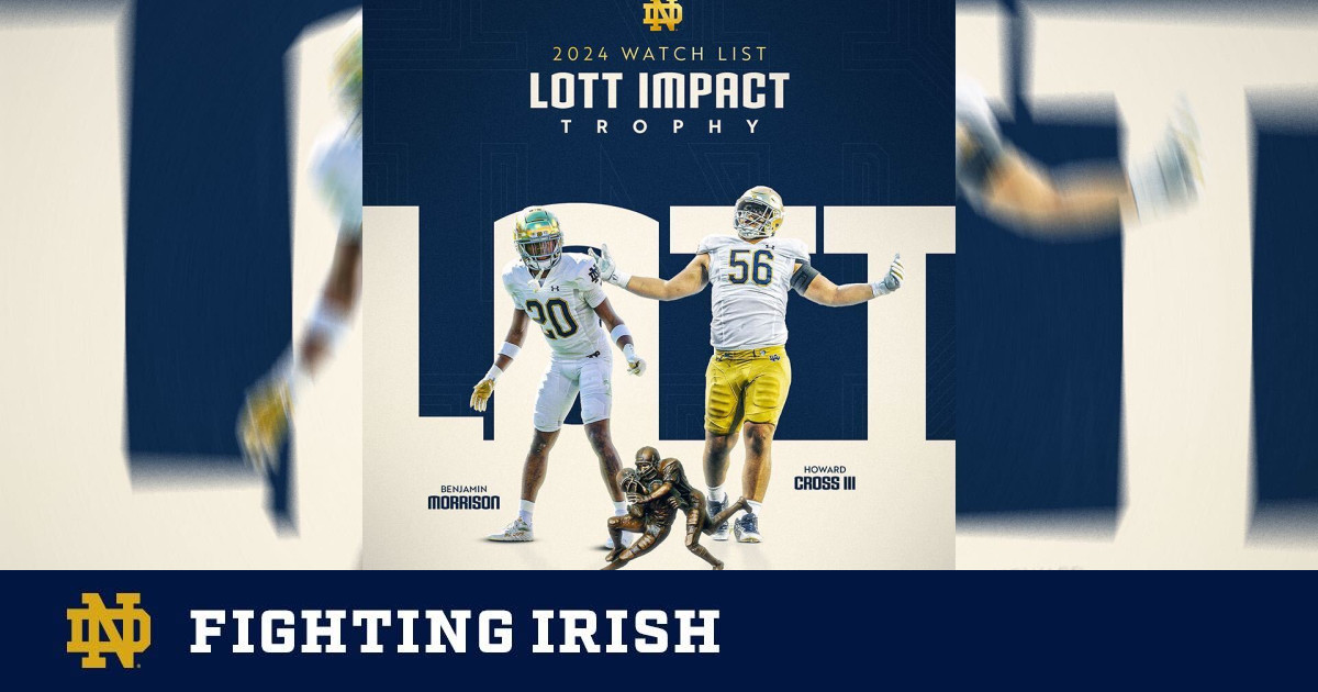 Cross III, Morrison Selected as Candidates For Lott IMPACT Trophy