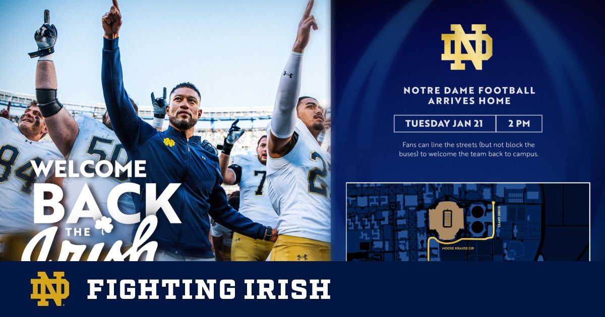 Welcome Notre Dame Football Back in South Bend After Their CFP Run ...
