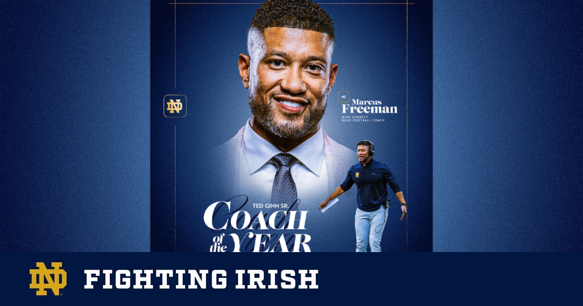 Freeman Honored As Ted Ginn Sr. Coach of the Year – Notre Dame Fighting Irish – Official ...