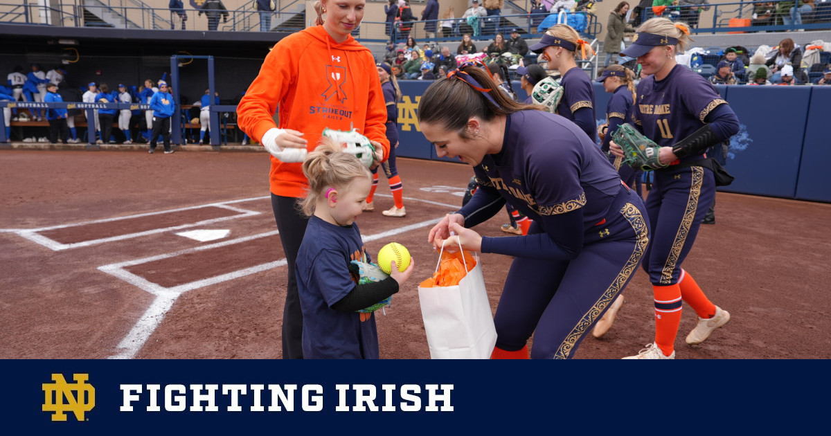 Notre Dame Run-Rules Pitt on Strikeout Cancer Game – Notre Dame ...
