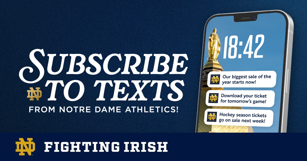 Notre Dame Athletics Announces Text Message Service – Notre Dame ...