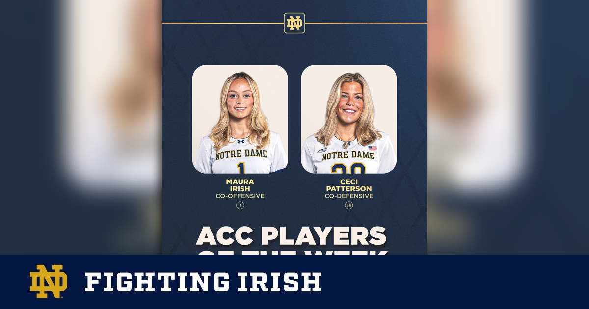 Irish and Patterson Named ACC Players of The Week – Notre Dame Fighting ...
